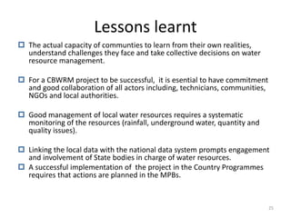 Community Based Water Resource Management PRESENTATION | PPTX
