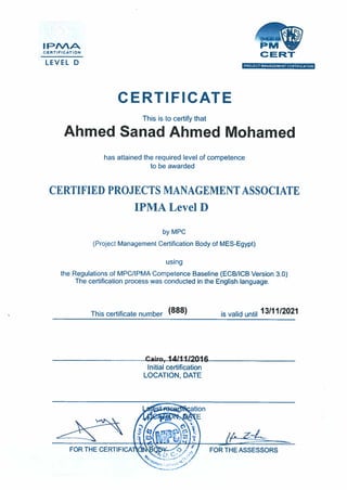 IPMA Certificate | PDF