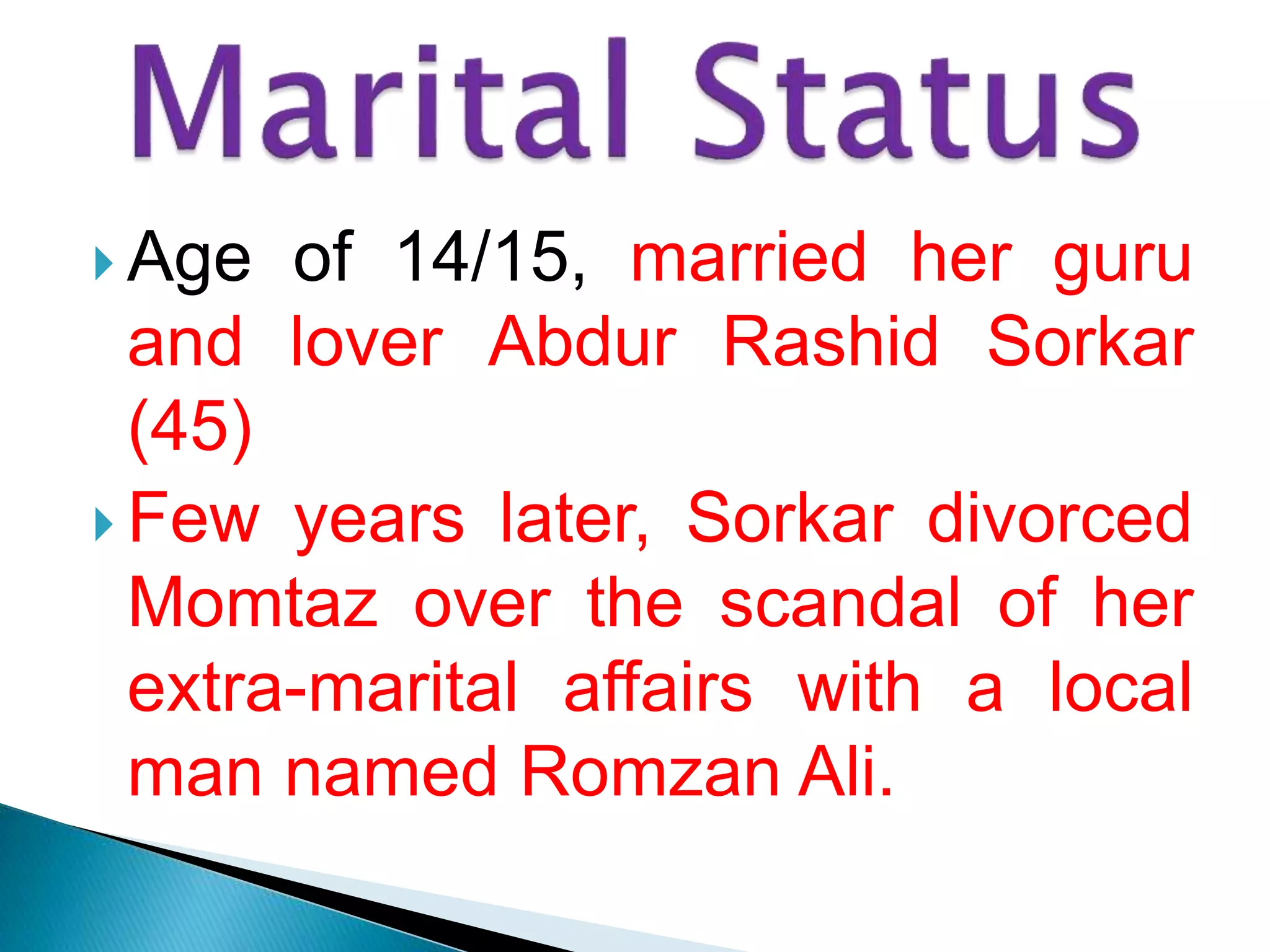 Momtaz_A Bangladeshi singer who becomes politician_Summer 2014 | PPTX