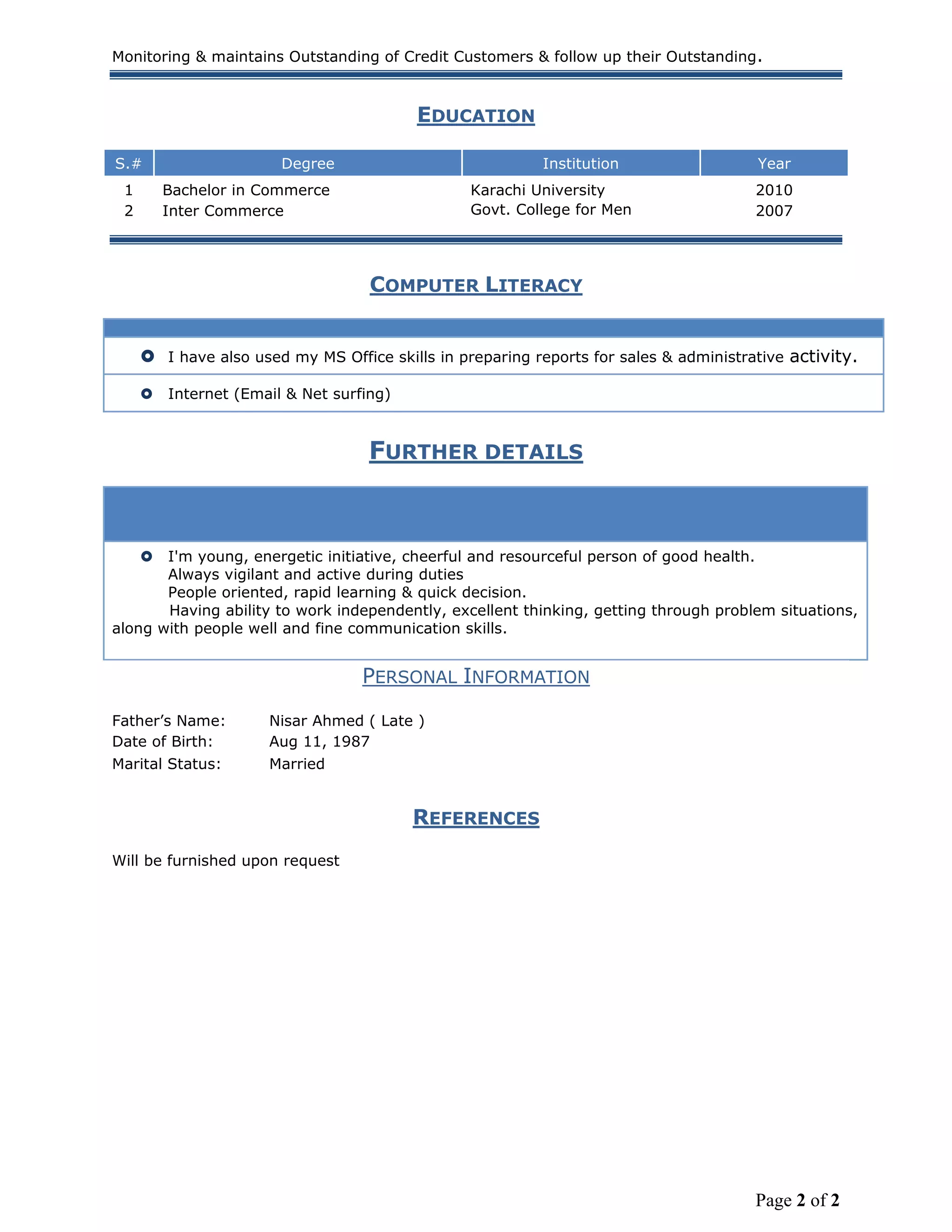 Shoaib Ahmed CV (update) | PDF