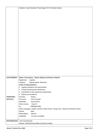 Thirabeli Elvis Mudau | DOC