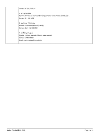 Thirabeli Elvis Mudau | DOC