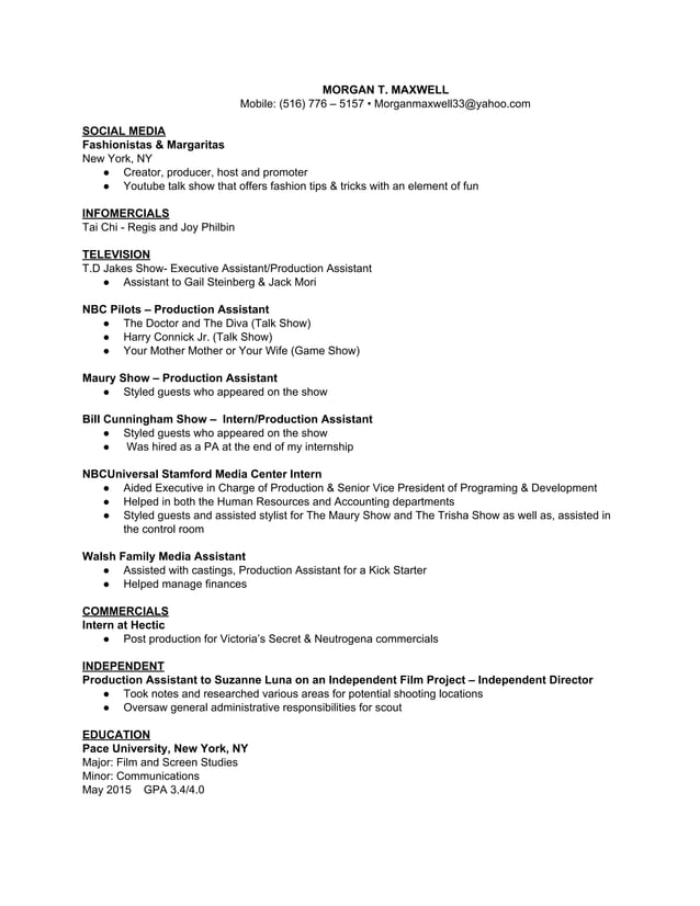 MorganMaxwellProduction | PDF