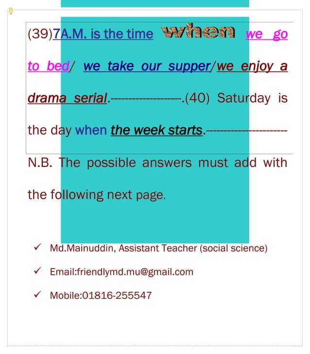 Exercise sheet on completing sentences | PDF