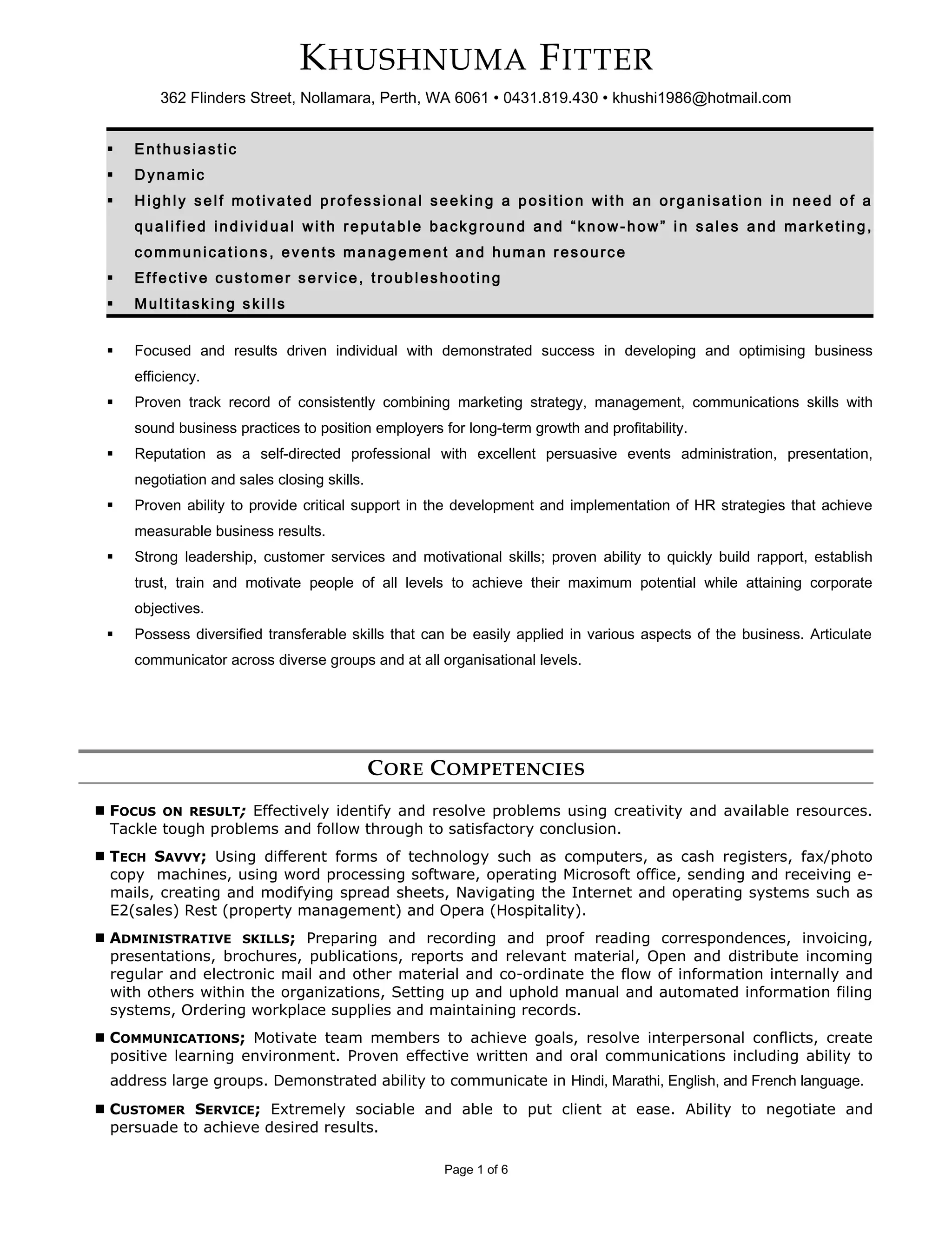 Khushnuma Fitter_Current Resume 2016 | DOC