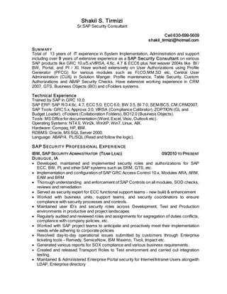 Shakil_SAP_Security resume | PDF