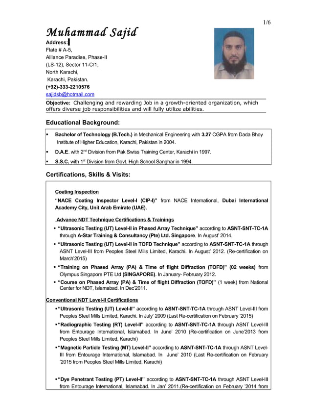 Muhammad Sajid (CV) | PDF