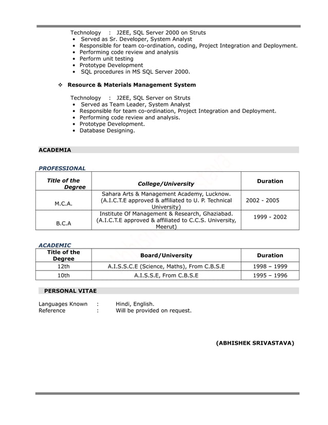 Abhishek-Resume | DOC | Computer Software and Applications | Computing