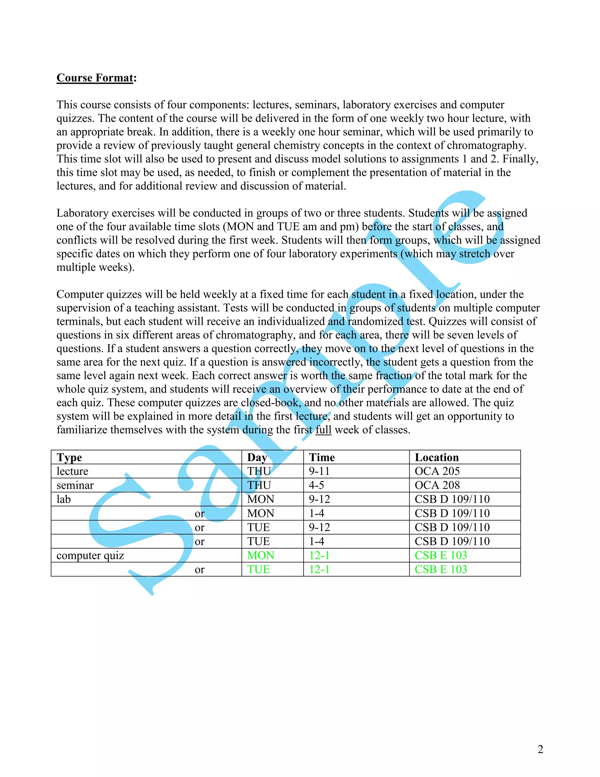 CHEM3400OutlineSample | PDF