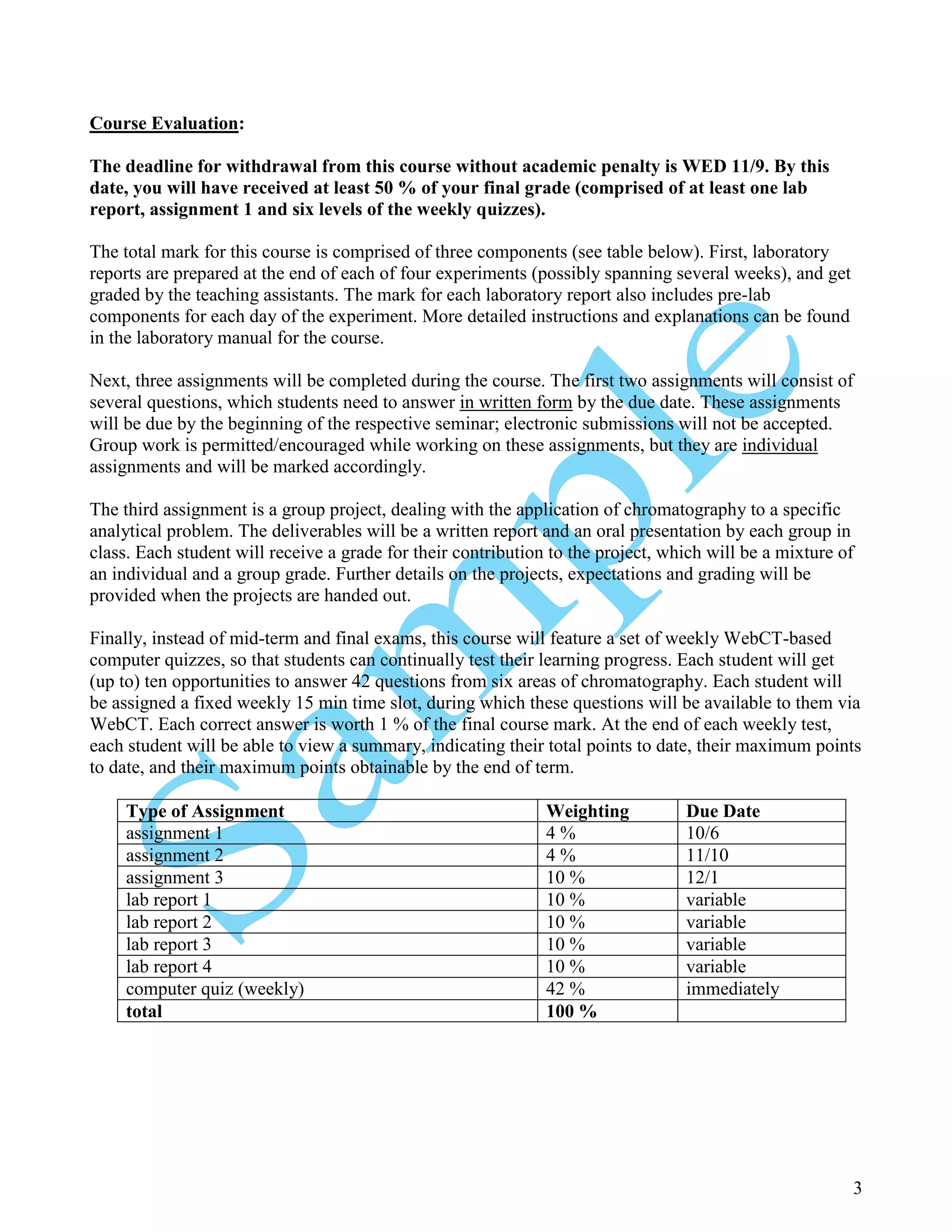 CHEM3400OutlineSample | PDF