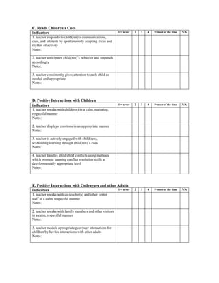 Teacher Checklist | PDF
