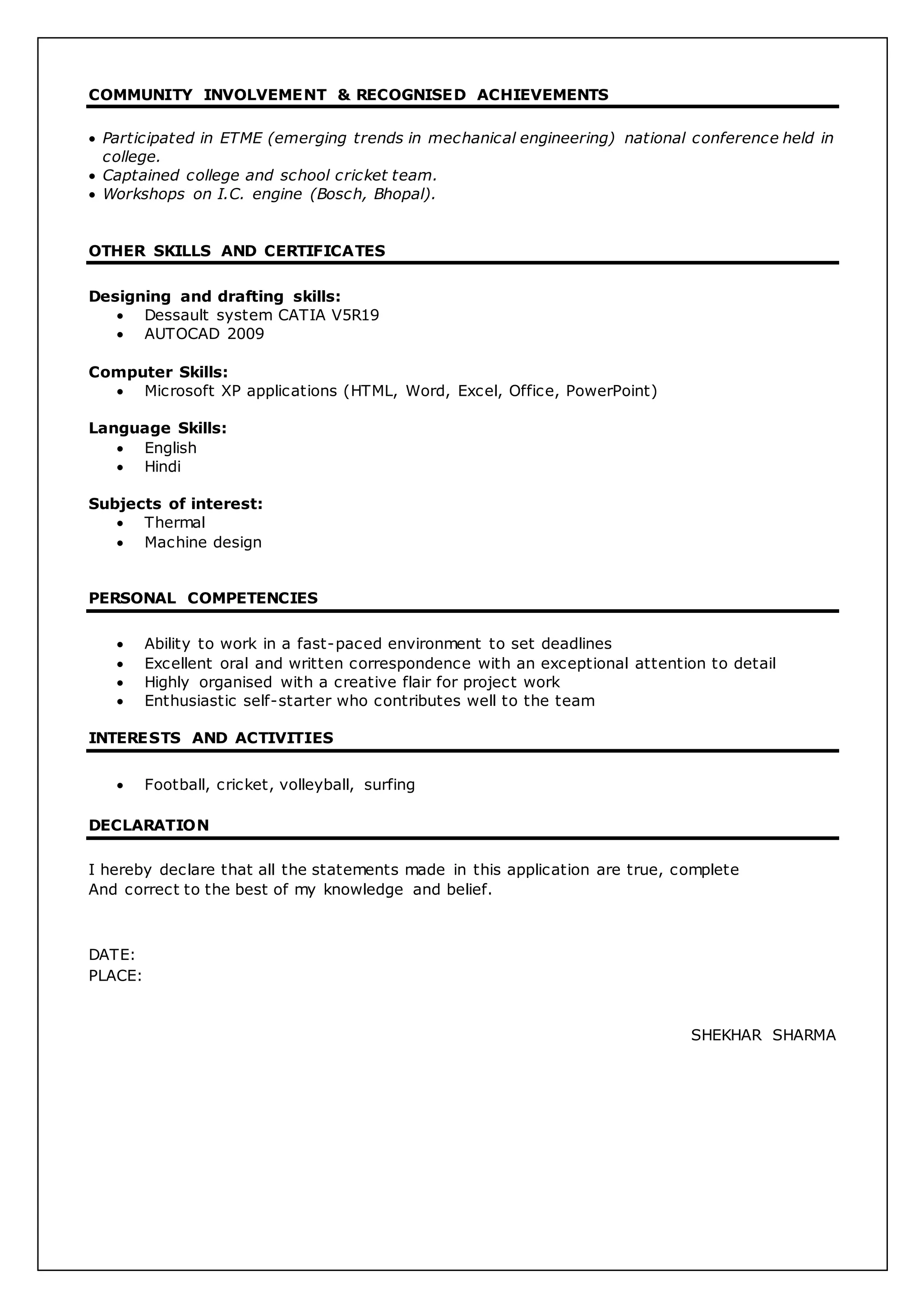 shekhar cv1 | DOCX | Civil Engineering Industry | Industries