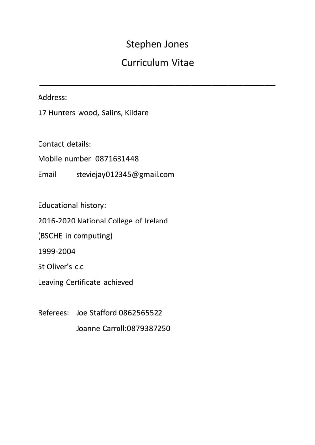 Stephen-Jones CV | PDF