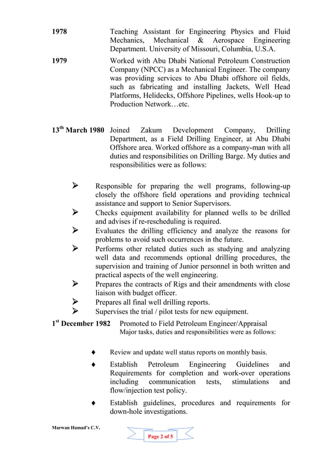 Marwan Hamad CV | PDF | Civil Engineering Industry | Industries