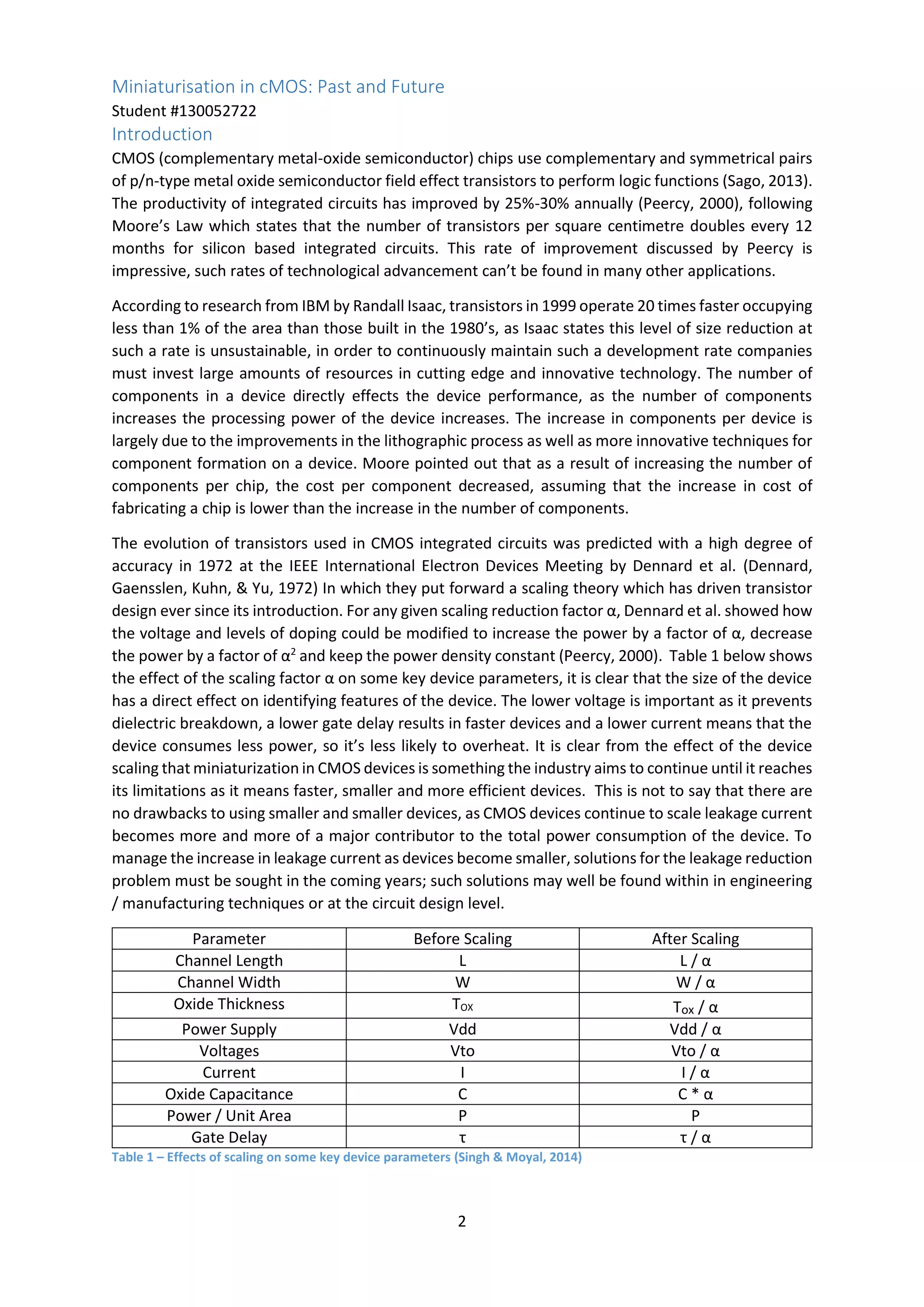 Miniturization of CMOS devices | PDF