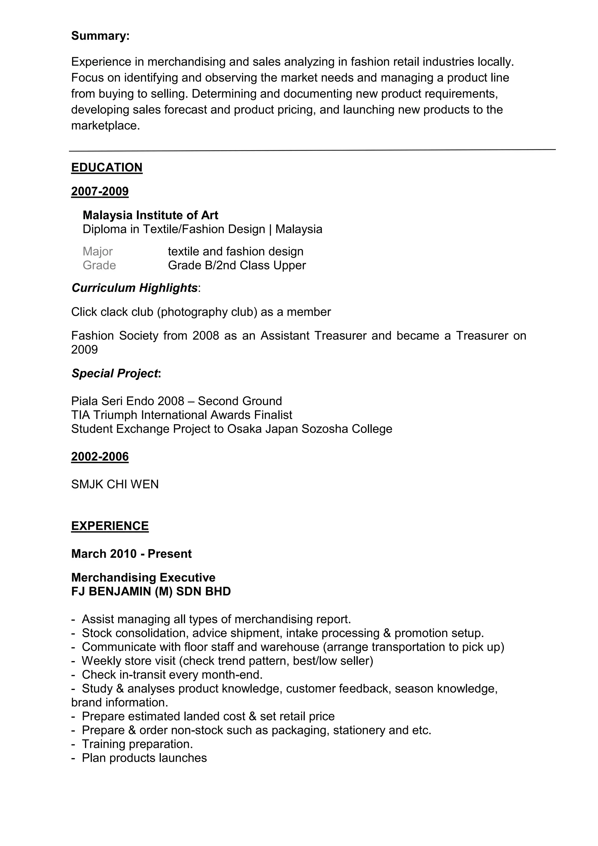 LIM LI PIEN curriculum vitae v3 | PDF