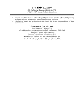 TChad Barton Resume | DOC