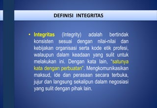 Pembangunan Integritas dan Mindset Berfikir | PPTX
