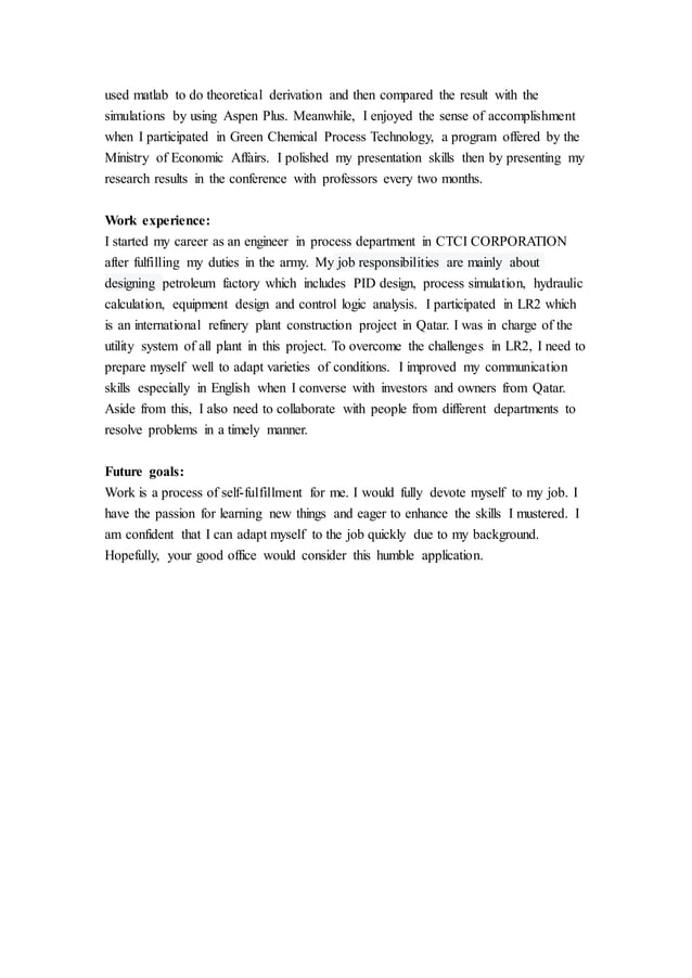 Yu-Hsien Chao English Autobiography | DOCX