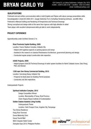 Fresh Grad Portfolio | PDF