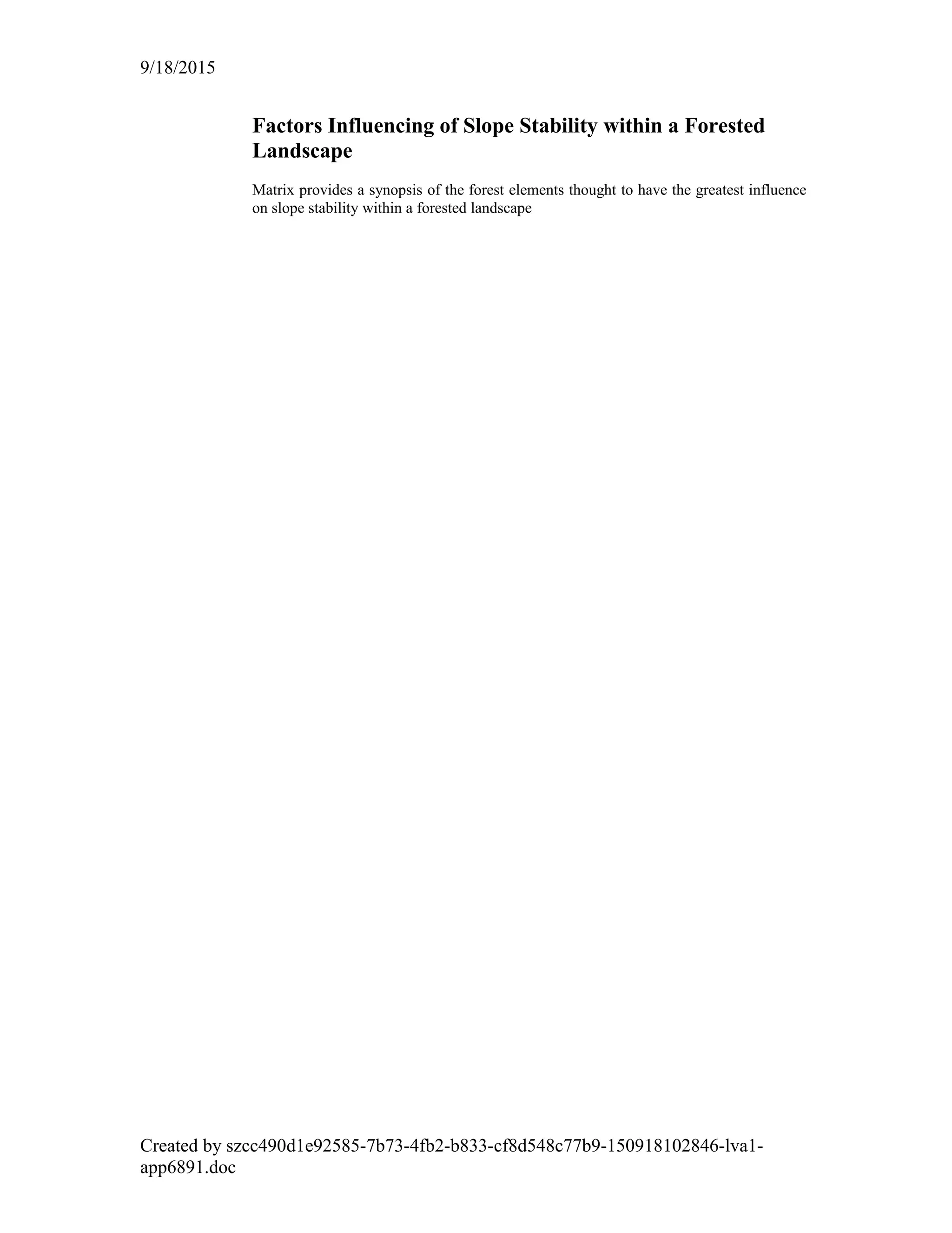 slope stab matrix factors final | PDF