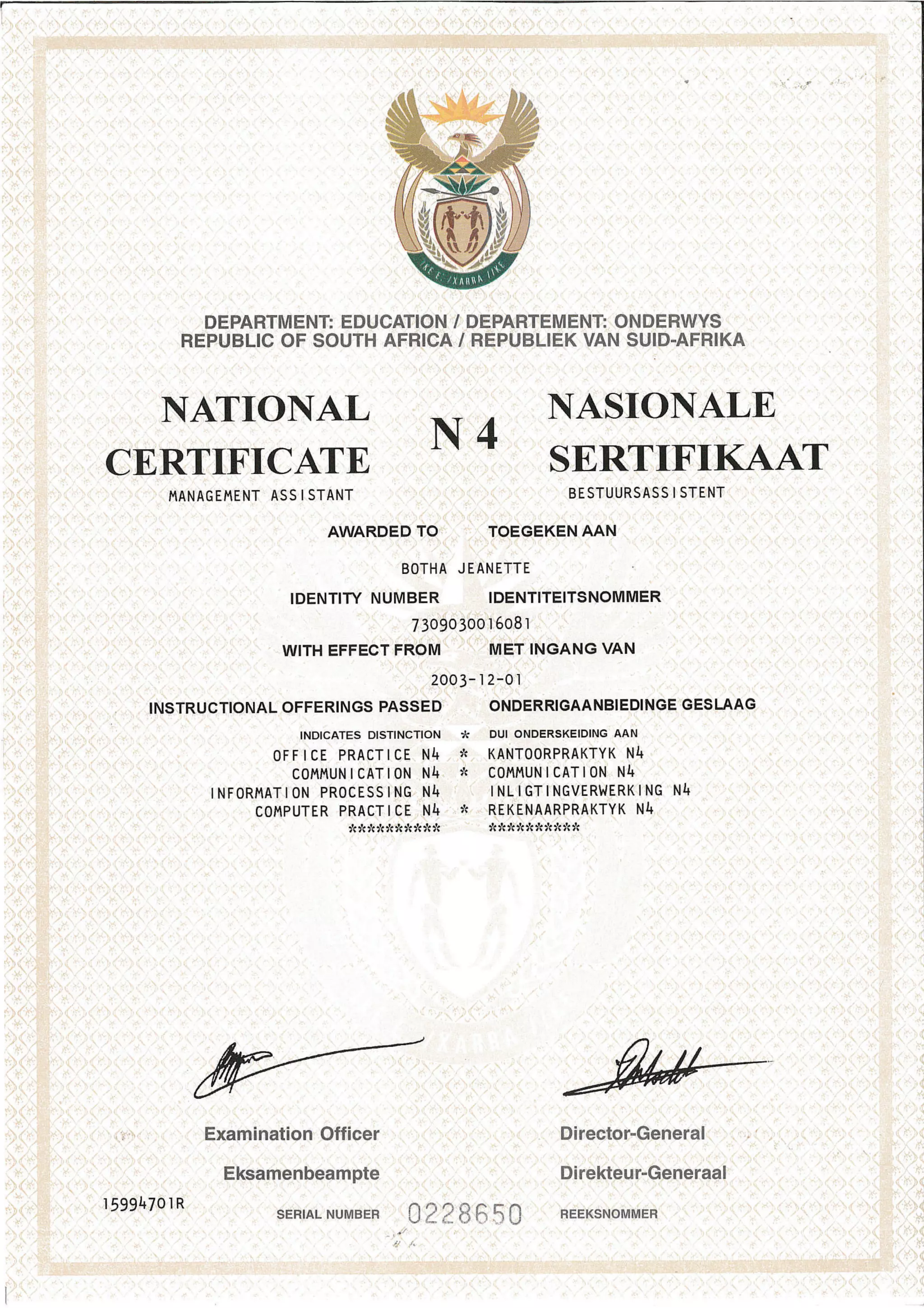 N4 Certificate | PDF