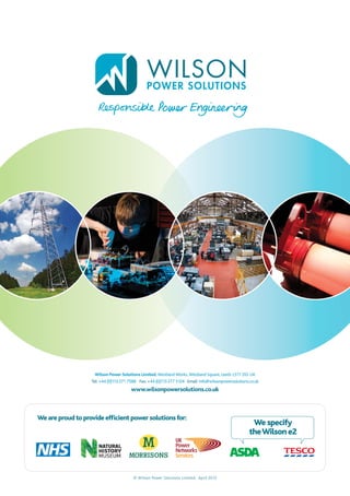 Wilson Power Solutions Company Brochure May 2012 | PDF