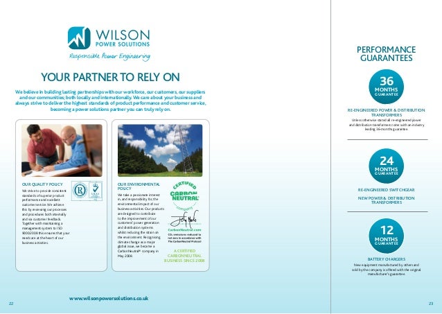 Wilson Power Solutions Company Brochure May 2012