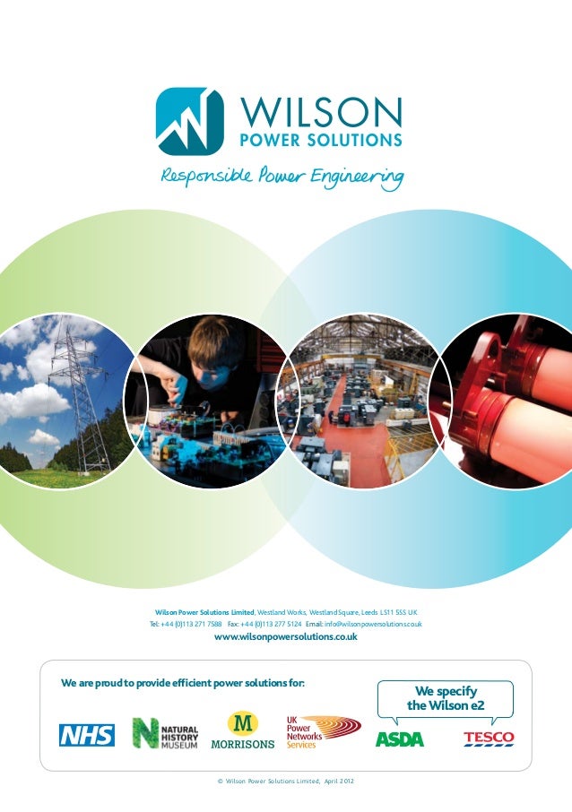 Wilson Power Solutions Company Brochure May 2012