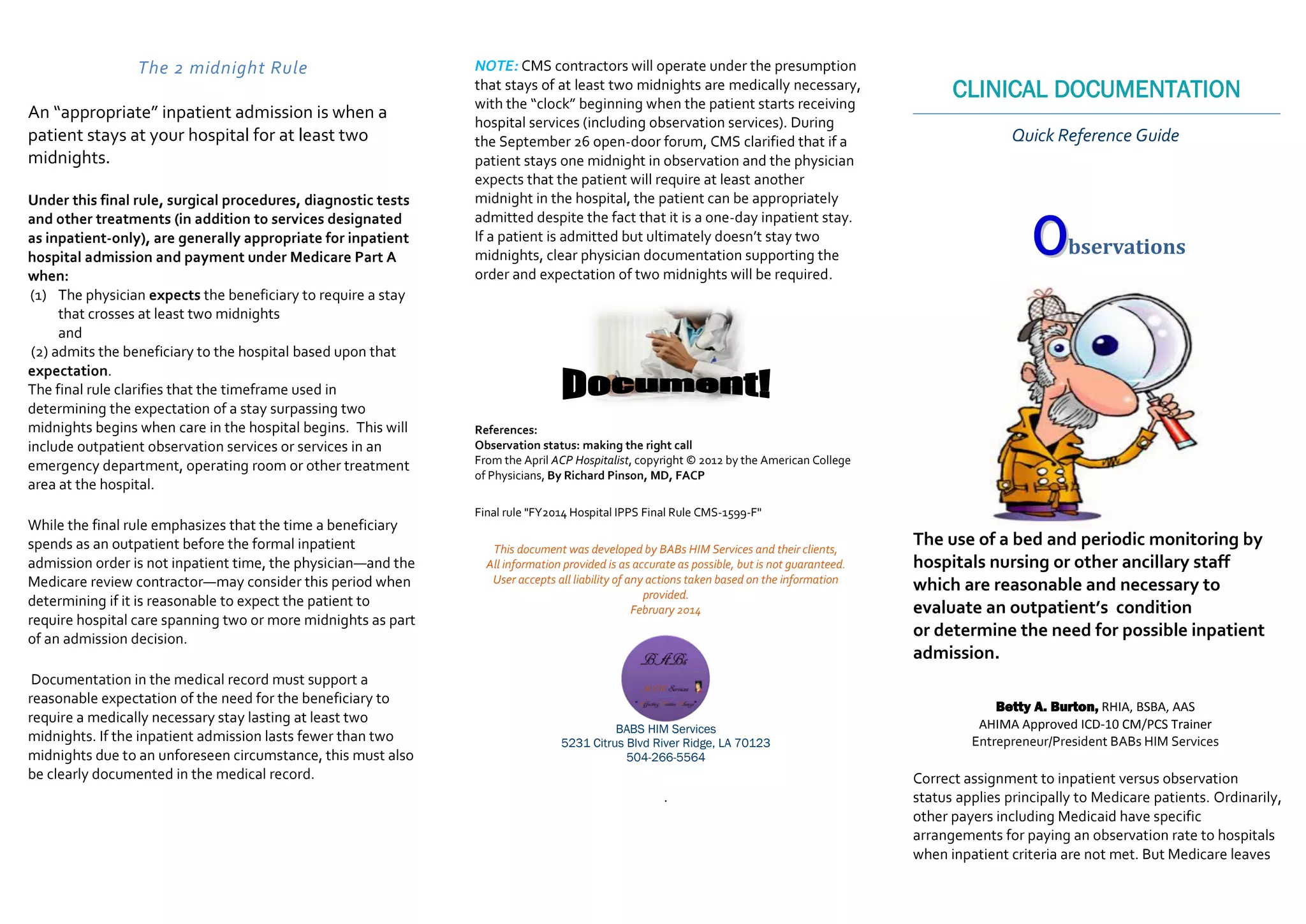 Observation Stays (2) | PDF