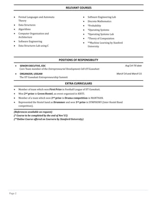 RESUMECV_Sudhanshu | PDF