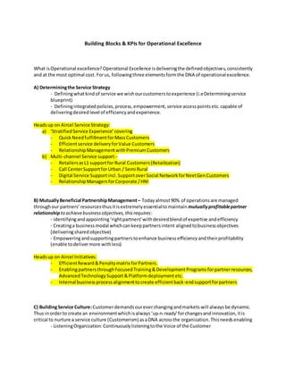 Builiding Blocks for Operational Excellence | PDF