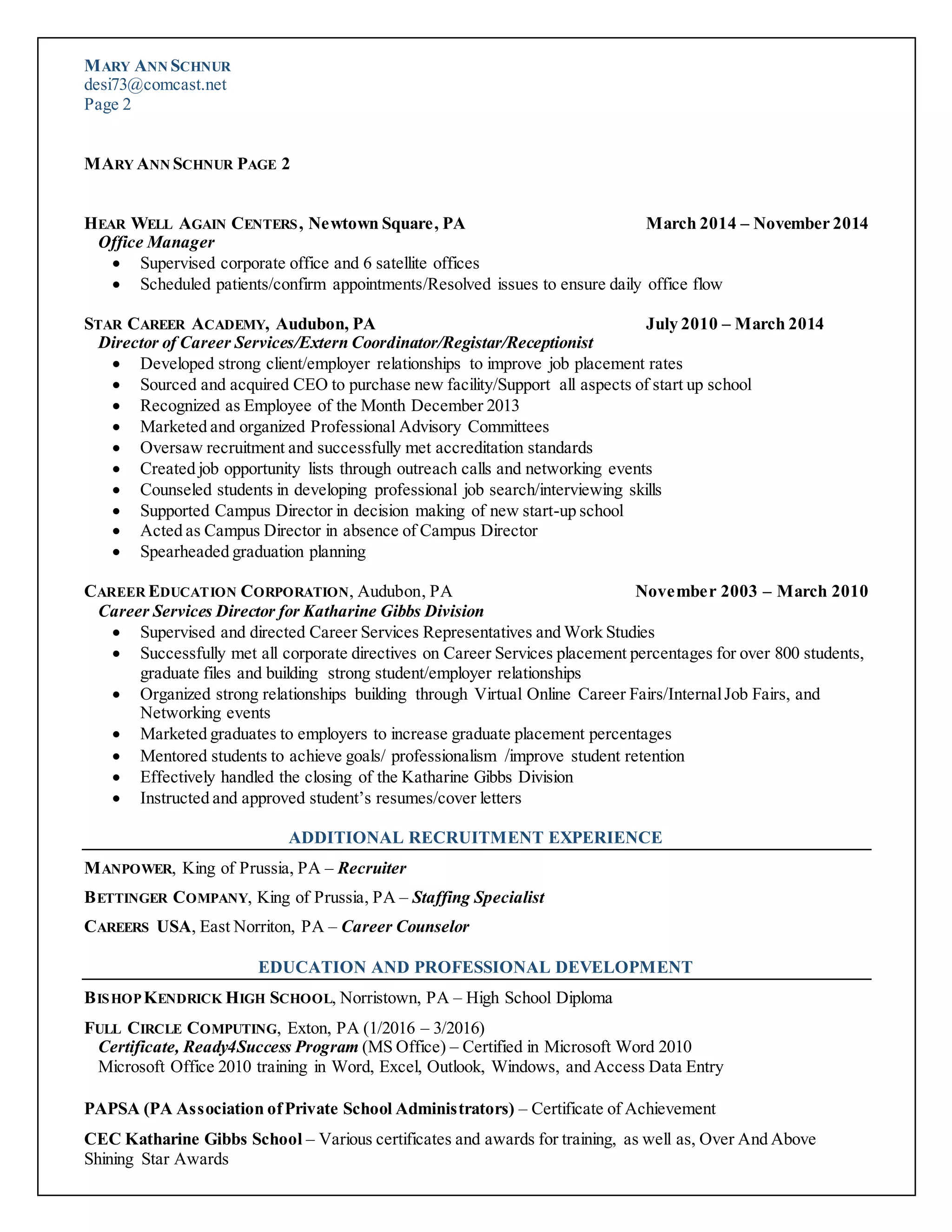 Schnur, Mary Ann Resume 2016-3 | DOCX