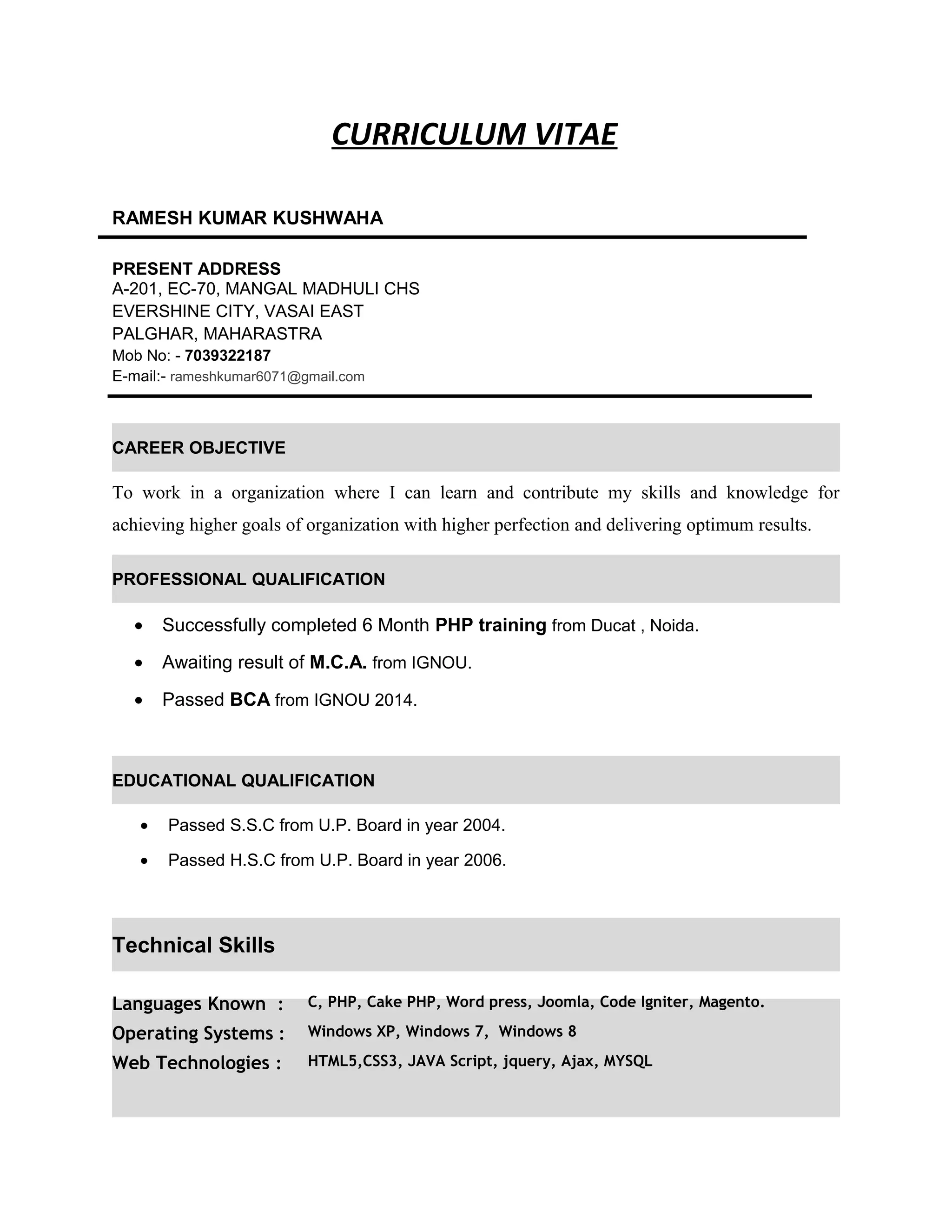RAMESH CV | DOC