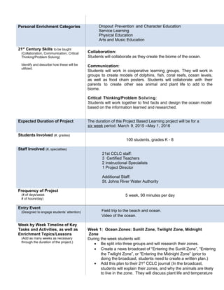 project lesson plans | DOC