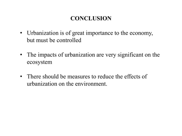 Effects of Urbanization on the Ecosystem | PPTX | Indoor Environmental ...