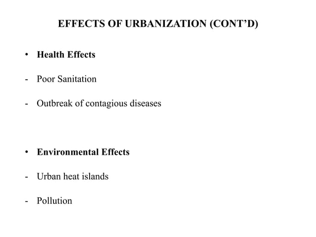 Effects of Urbanization on the Ecosystem | PPTX | Indoor Environmental ...