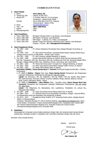 20042015 CV HERRI SATRIO | PDF