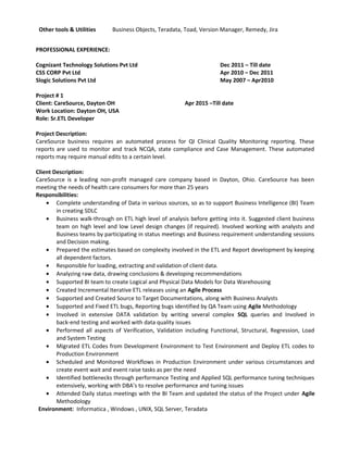 Ramachandran_ETL Developer | DOC | Databases | Computer Software and Applications