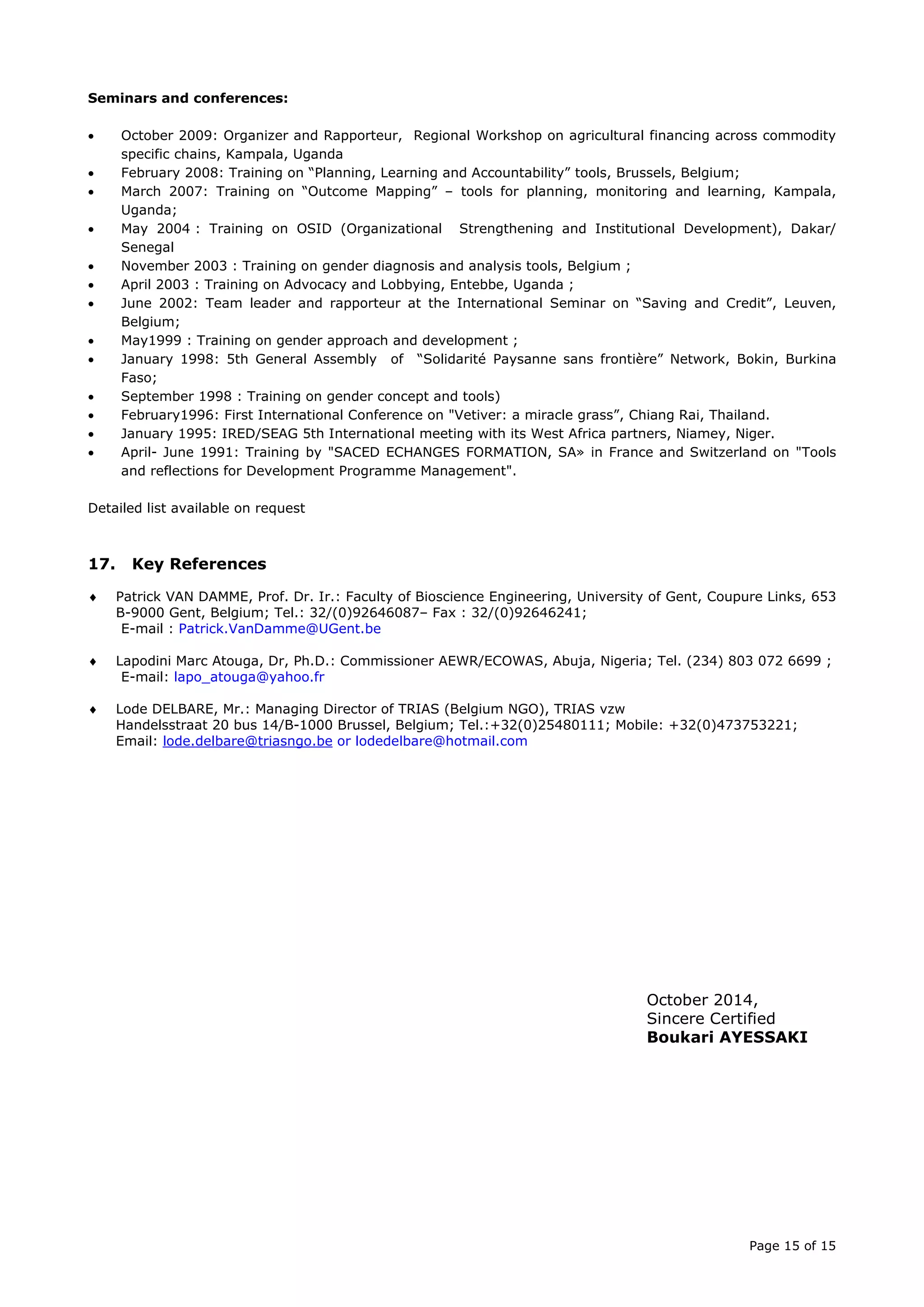 14102014-CVEnglish-Boukari 14 | PDF