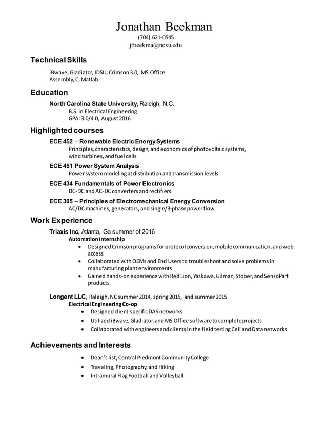 Jonathan Beekman's Resume | DOCX