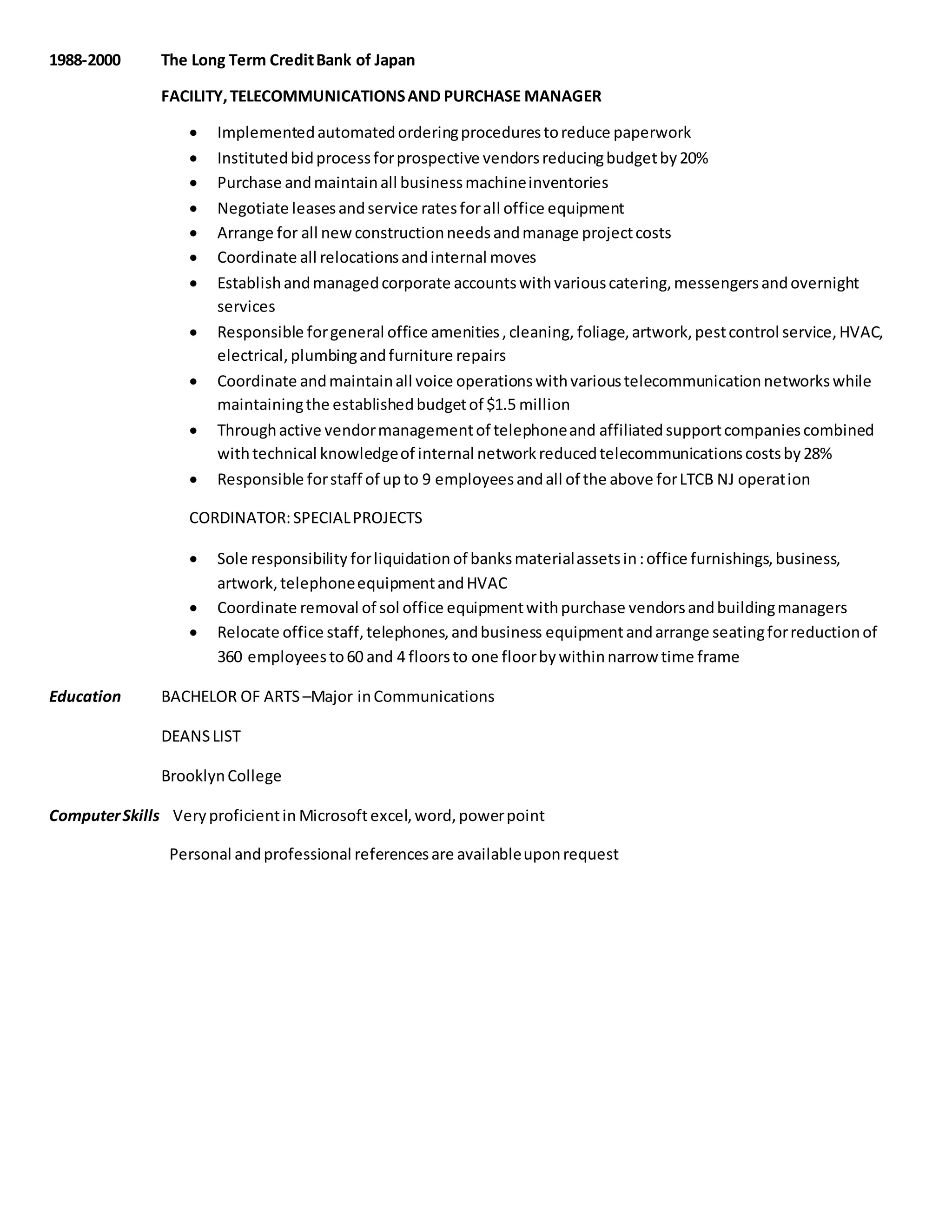 Anthony barcellona resume | DOCX | Phone Services | Home Utilities