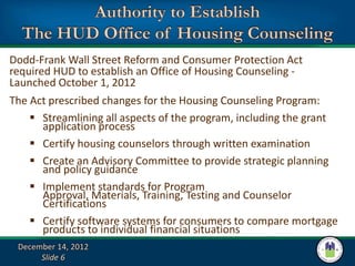 D1 housing counseling sarah gerecke - hud | PPTX