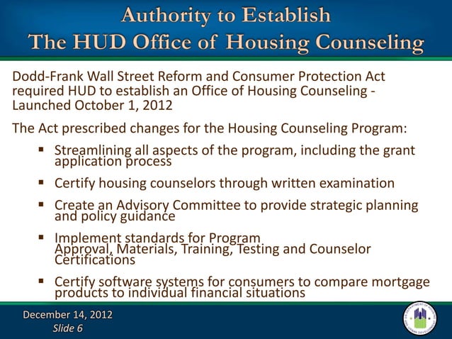 D1 housing counseling sarah gerecke - hud | PPT