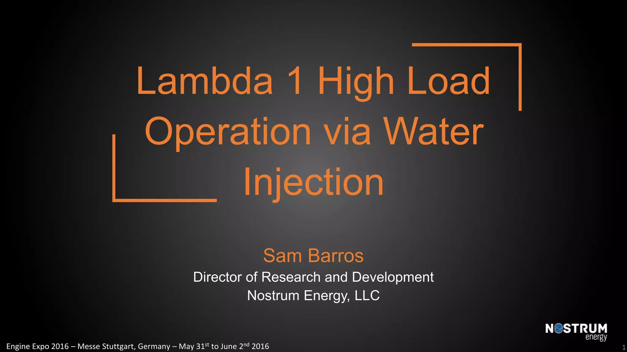 Lambda 1 High Load Operation via Water Injection | PPT