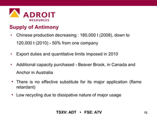 Antimony: ‘Highest Risk’ Element | PPTX