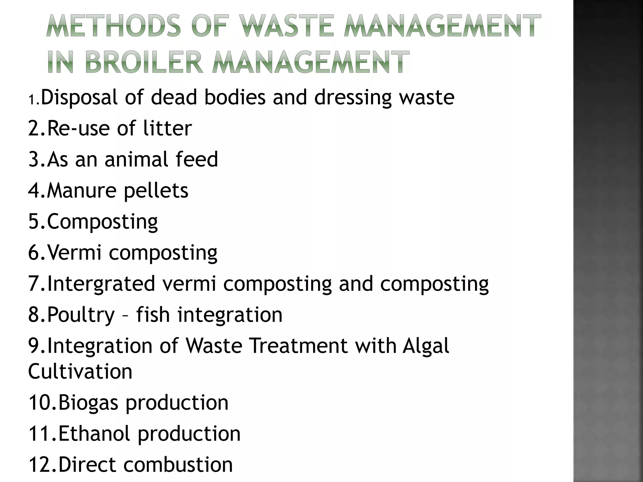 Waste management in broiler industry | PPTX