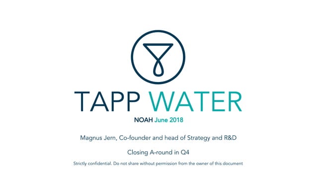 TAPP Water - NOAH18 Berlin | PDF | Business Banking & Finance | Business