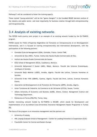 MAGHRENOV deliverable 2.1: Roadmap of an EU-MPC entrepreneurial ...