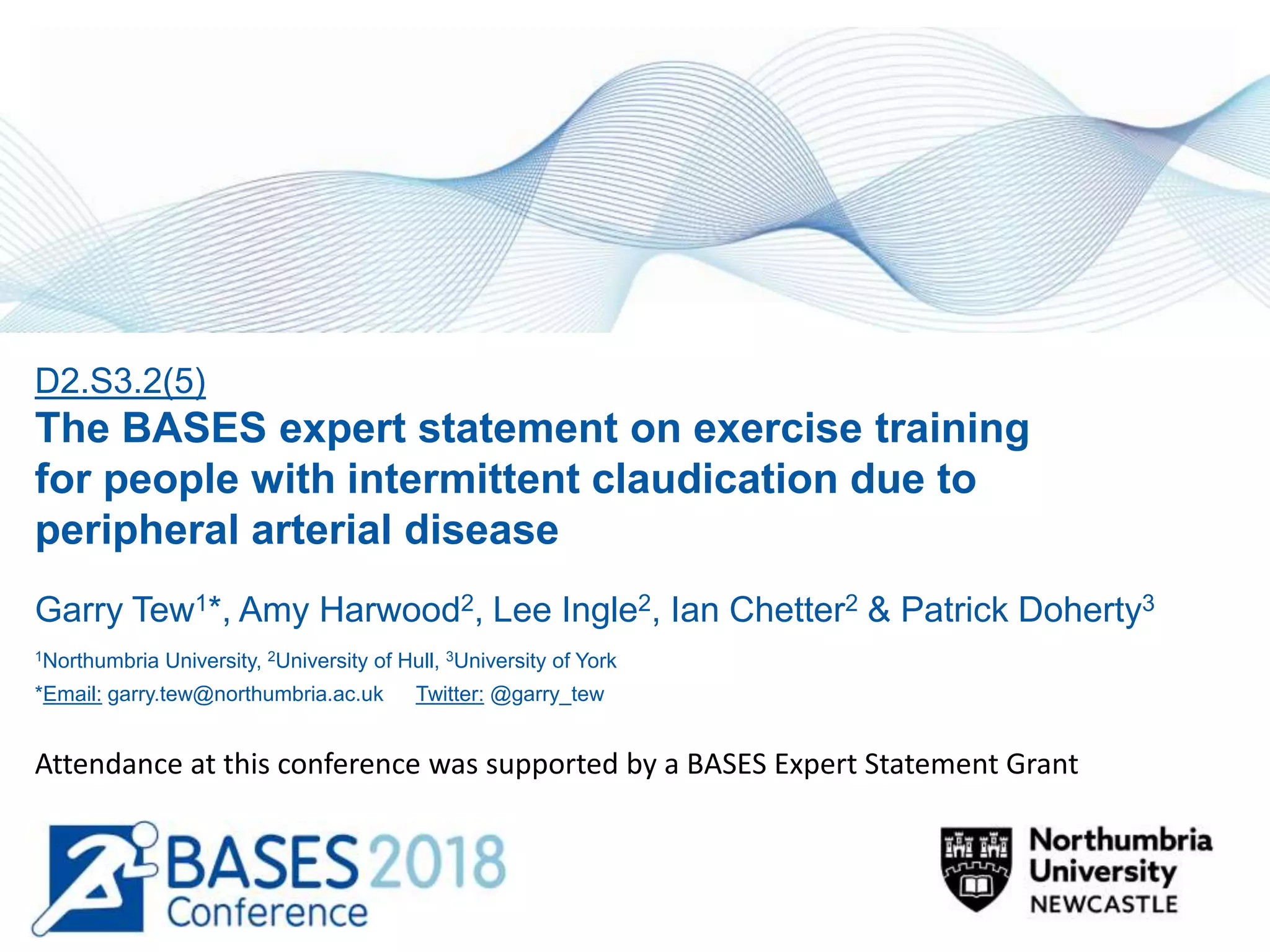 Exercise and intermittent claudication | PPTX